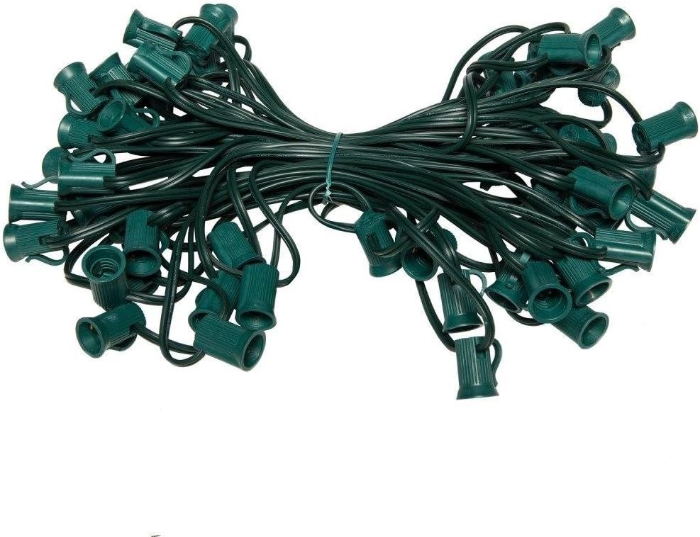Seasonal Source - C9-100-G - C9 Light String, 100' Length, 12" Spacing ...
