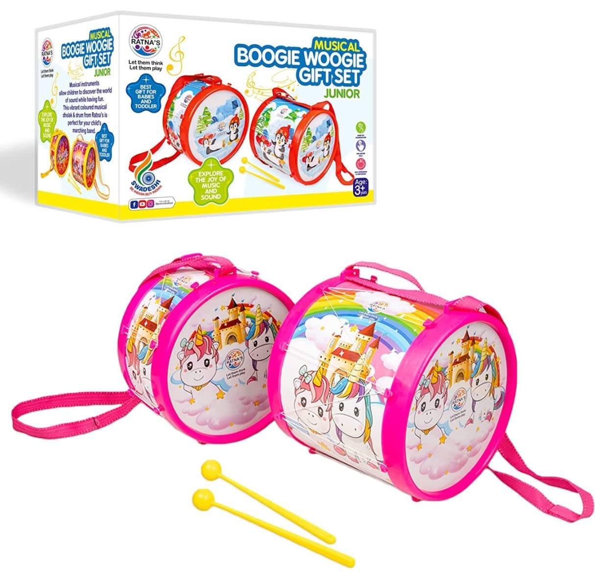 Best T Musical Boogie Woogie Drum Gift Set Junior Penguin Print ...