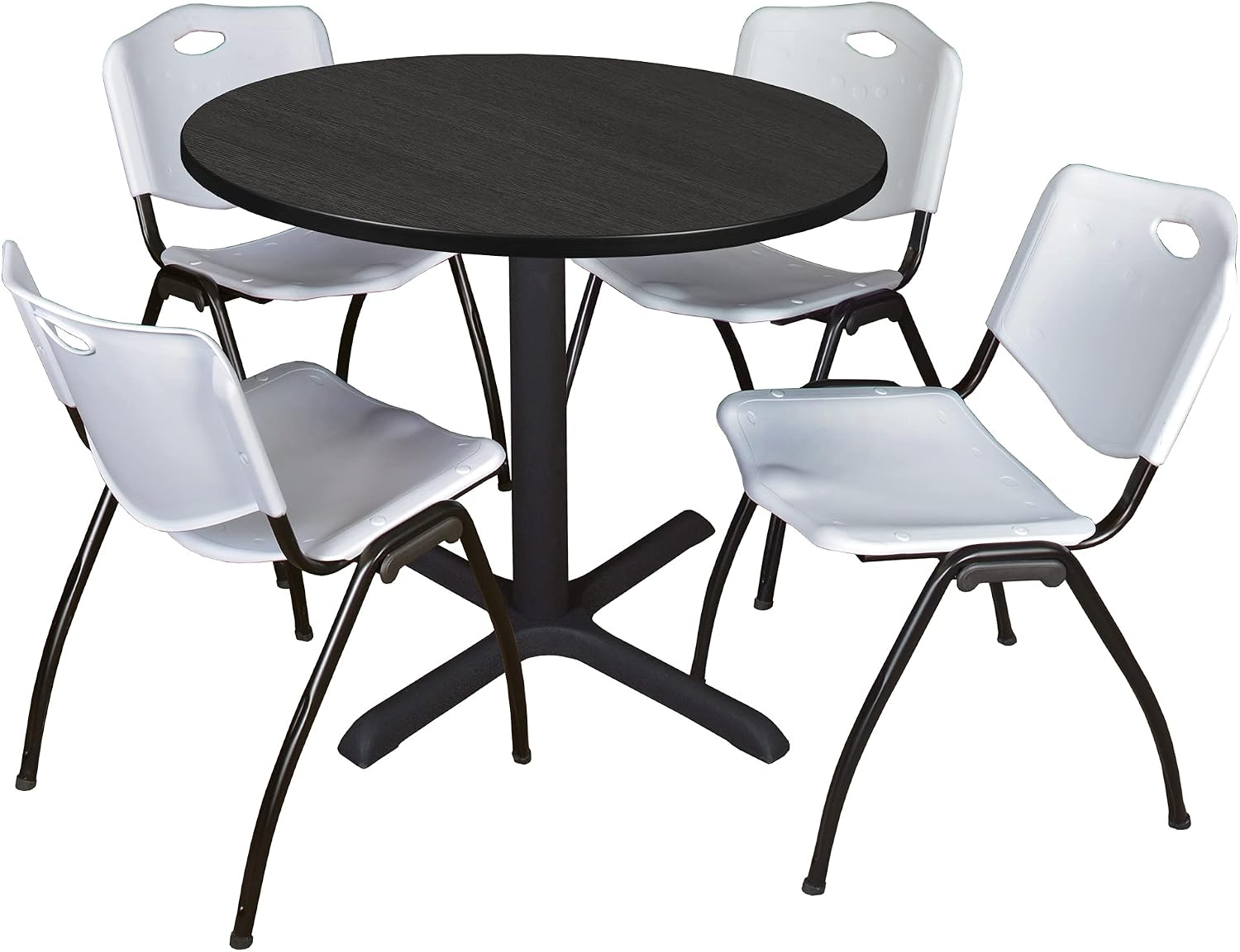 Amazon.com - Regency Cain 42 in Round Breakroom Table and 4 Blue M ...