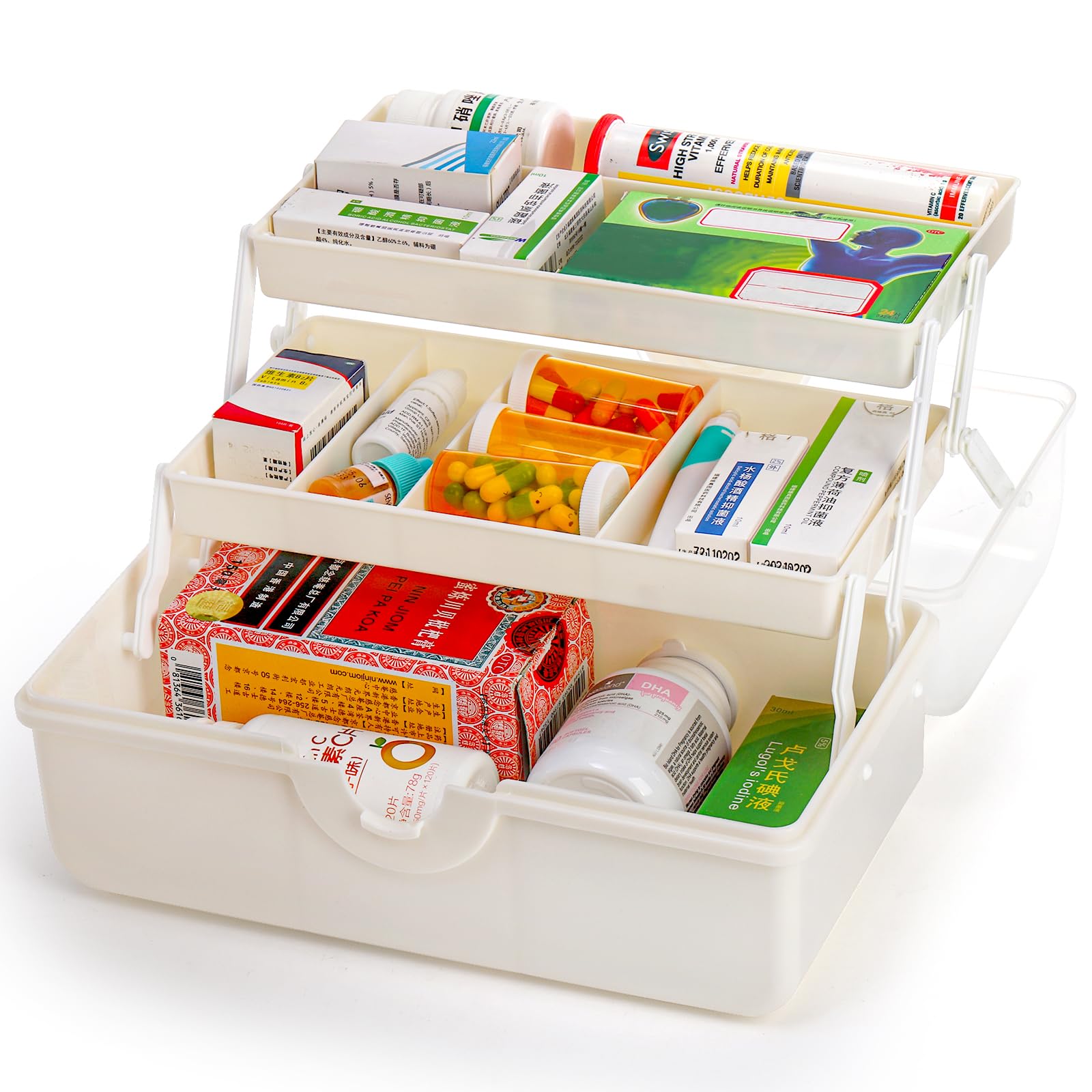 Lawei 3-Layer Medication Storage Multi-Purpose Storage Box Medicine ...