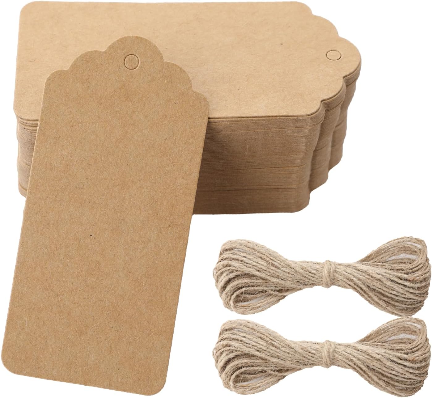 Price Tags Brown Tags 9x4cm, 100pcs Brown Labels with 20m String, Kraft ...
