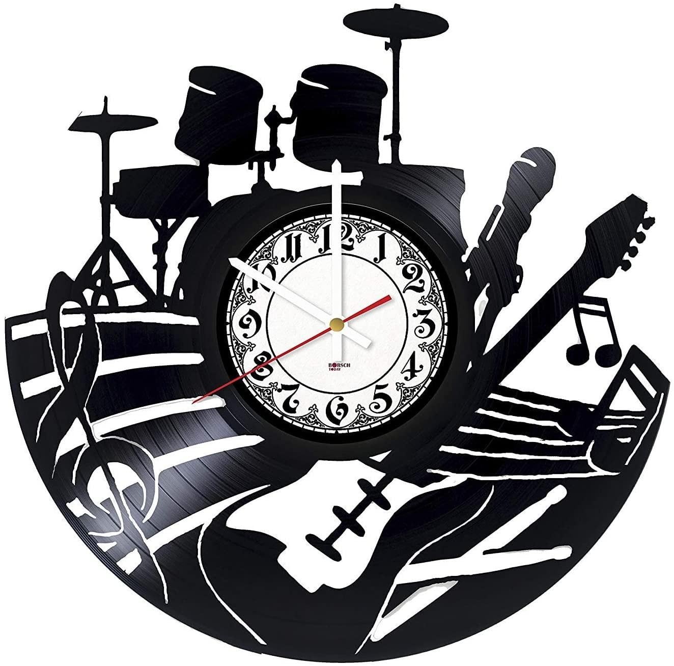 Amazon.com: PIZADA BorschToday Music Notes Vinyl Record Wall Clock ...
