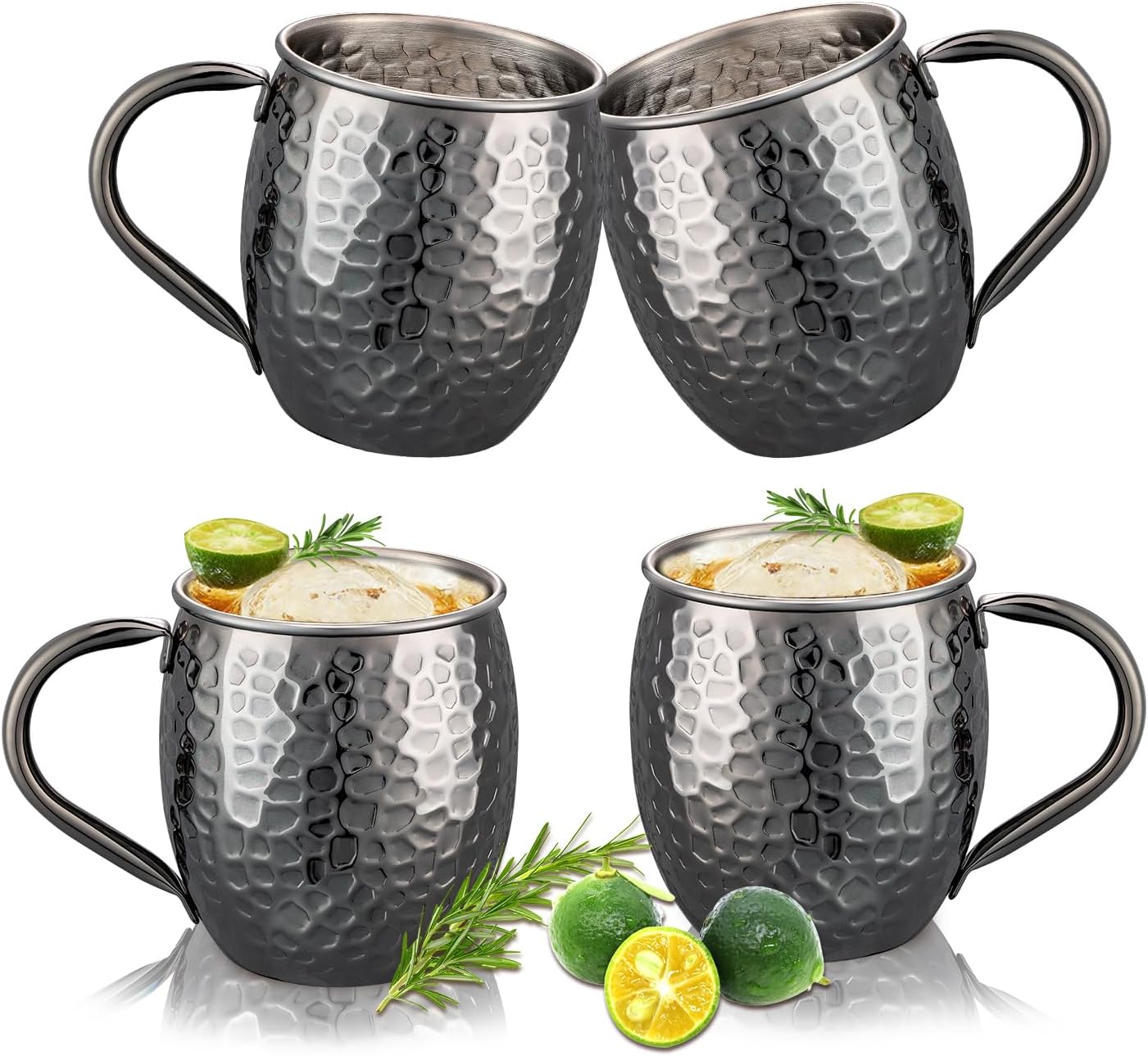 Amazon.com: UNISWEET Moscow Mule Mugs Copper Cups Set of 4 Copper Mugs ...
