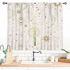 Amazon.com: Gothic Sun Moon Curtains, Boho Witchy Moon Phase Celestial ...
