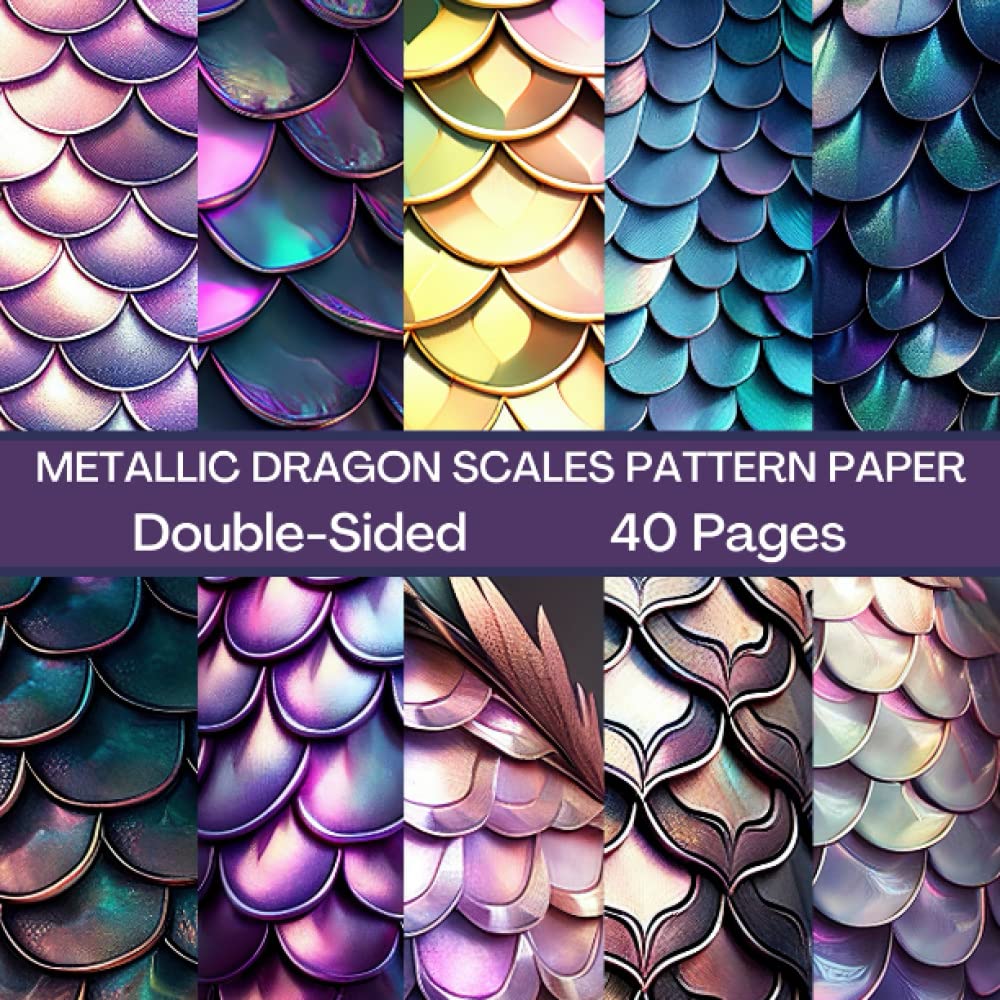 Metallic Dragon Scales Scrapbook Paper 40 Pages 20 Sheets: Dragon ...