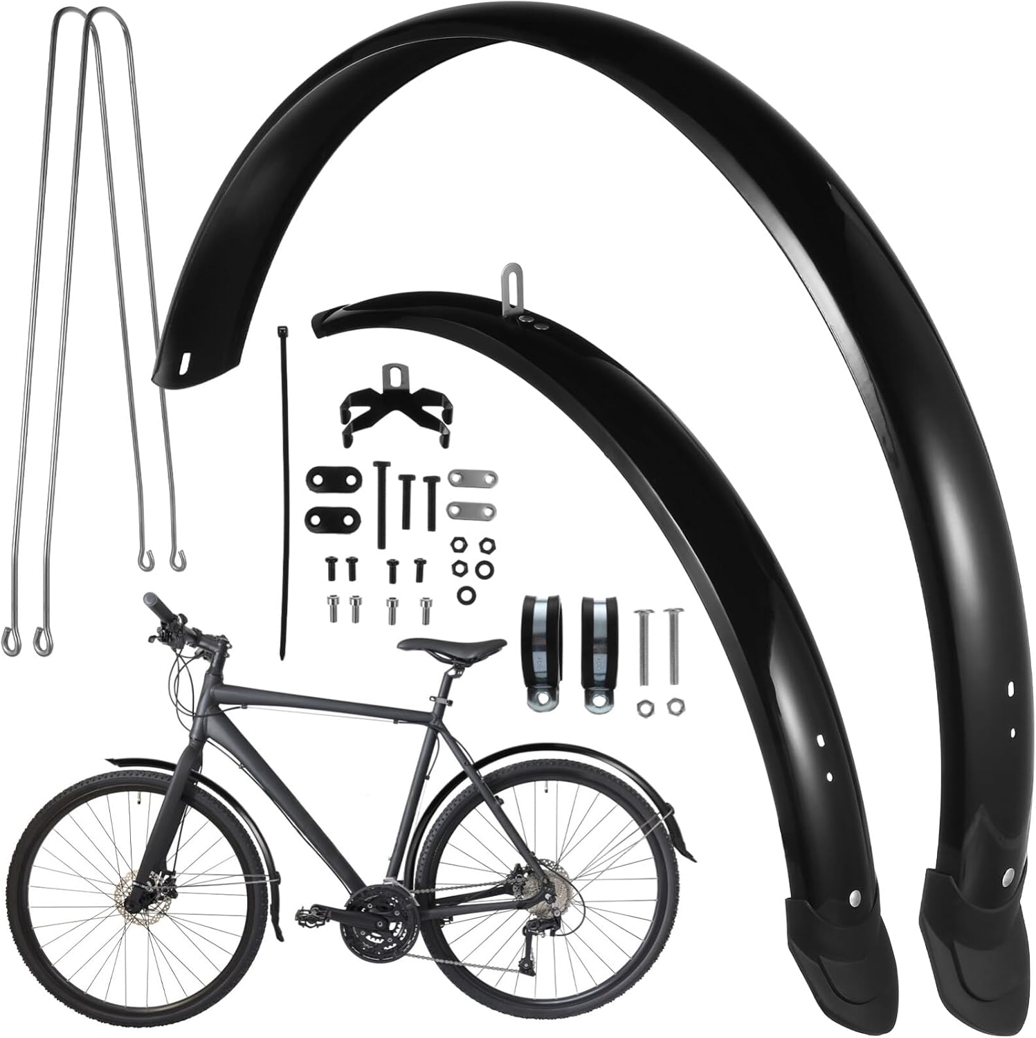 Bike Mudguard Adjustable Road Mountain Bike Bicycle Tire Front/Rear Mud ...