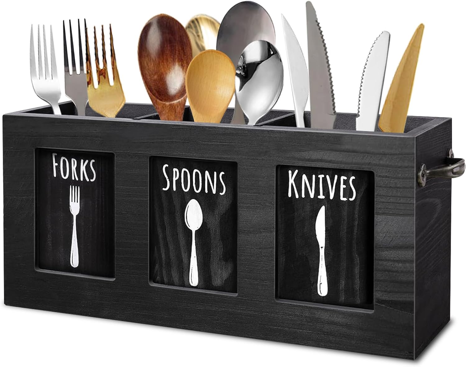 Amazon.com: Mibcocny Wood Utensil Holder For Kitchen Counter ...