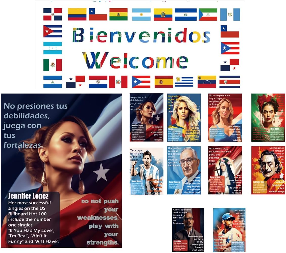 Amazon.com: 1step2dream Inspirational Spanish English Hispanic Heritage ...