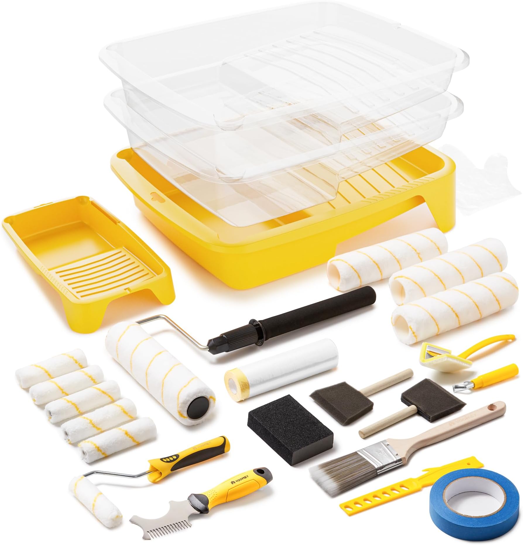 Koalafast Paint Roller Kit-29 Piece Paint Set with 40" Extension Pole,9 ...