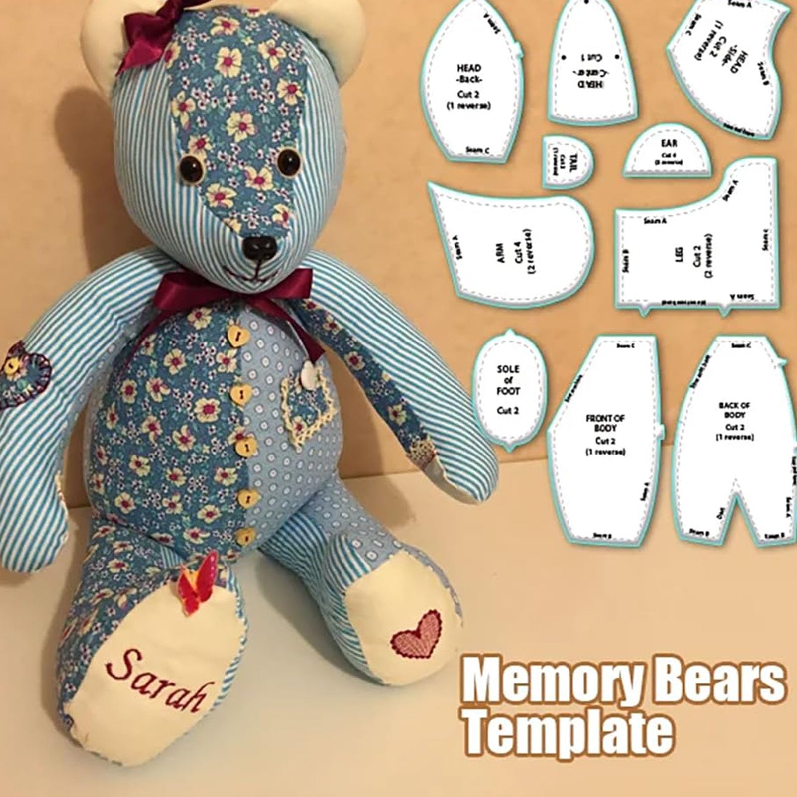 Snapklik.com : 30 Pcs Memory Bear Template Ruler Set, Acrylic Memory ...