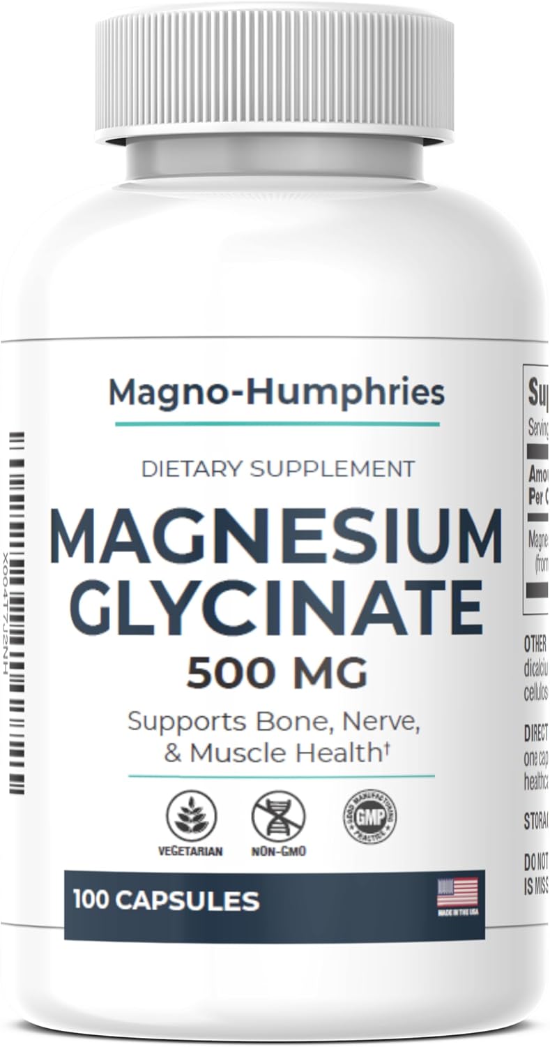 Amazon.com: Magno-Humphries Magnesium Glycinate 500 mg - 100 Capsules ...