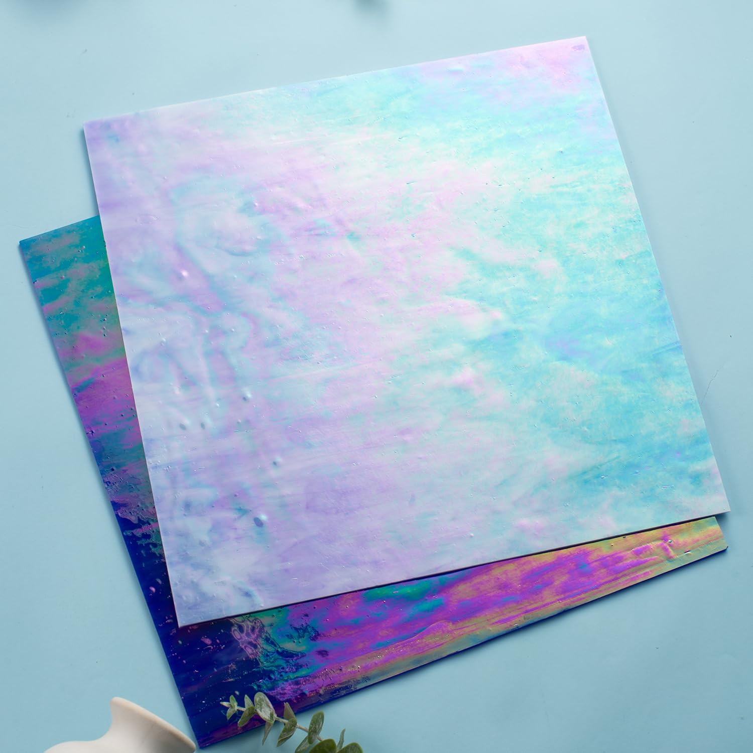 Snapklik.com : Lanyani 12x12 Inch Iridescent Stained Glass Sheets ...