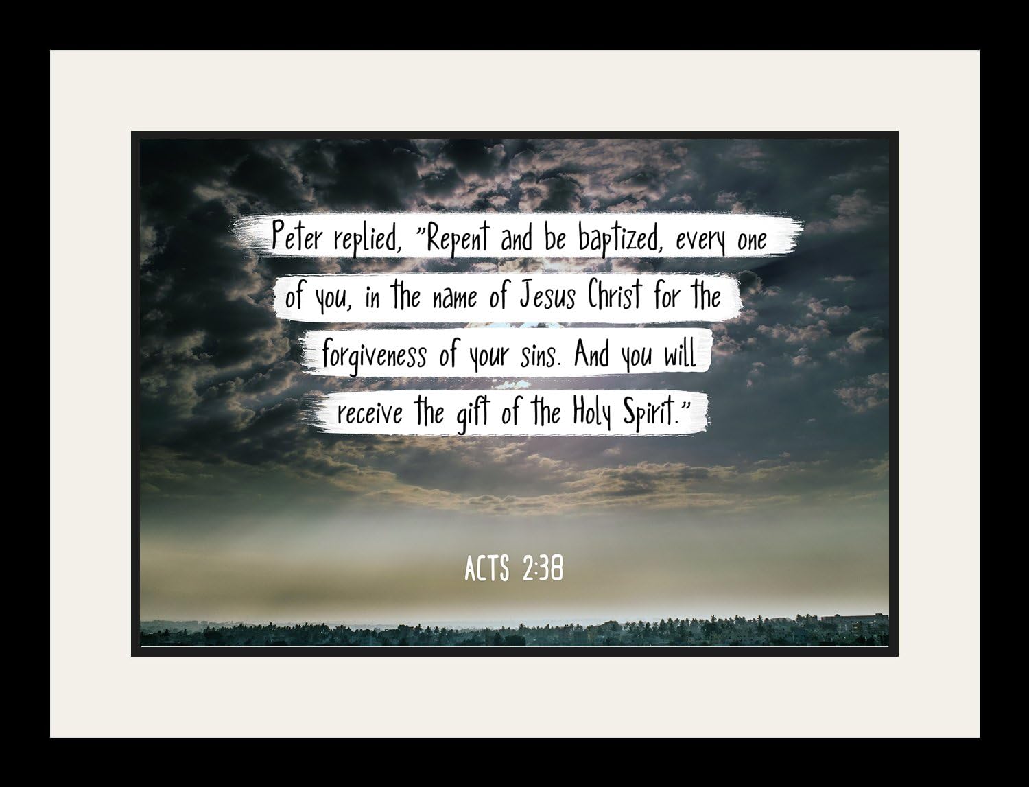 Amazon.com: WeSellPhotos Bible Verse Wall Art Repent and be baptized ...