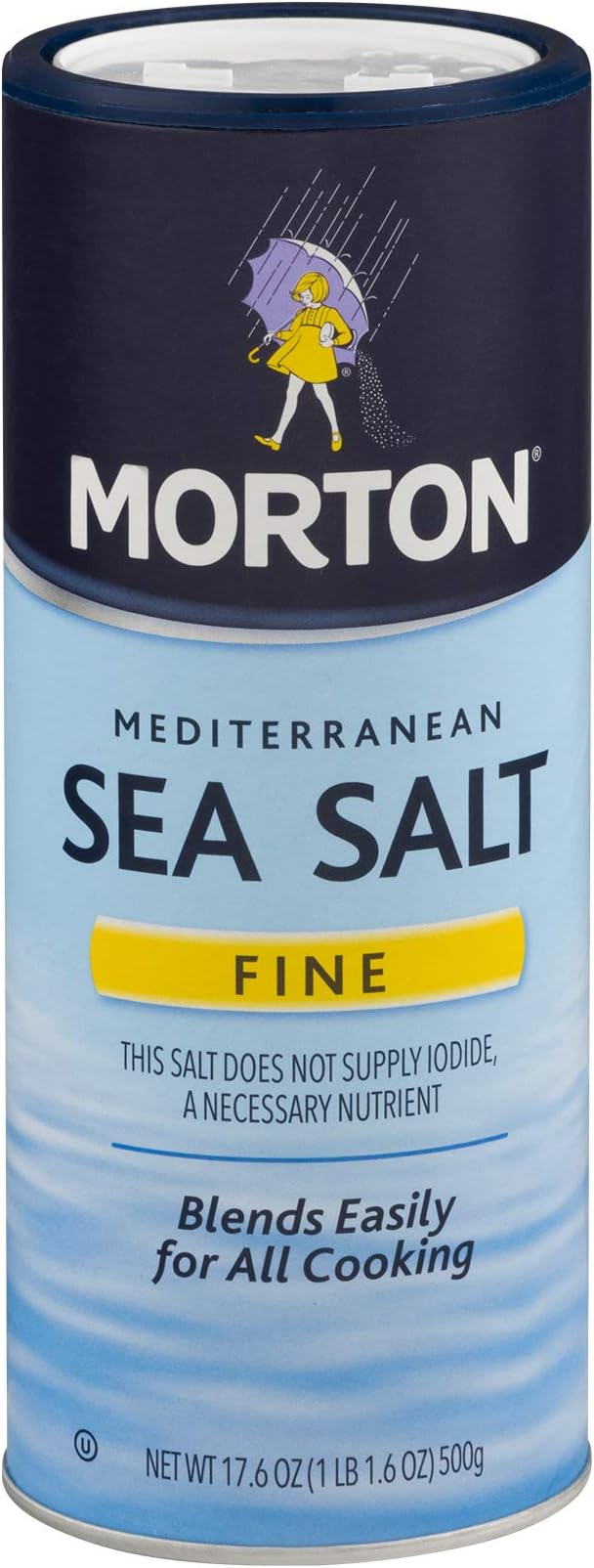 Amazon.com : Morton Fine Mediterranean Sea Salt 17.6 oz. (pack of 2 ...