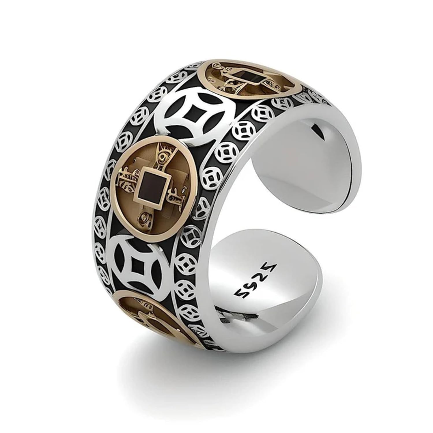 Buy Missmister Creations: Chinese Feng Shui Five Emperor Coin Ring ...