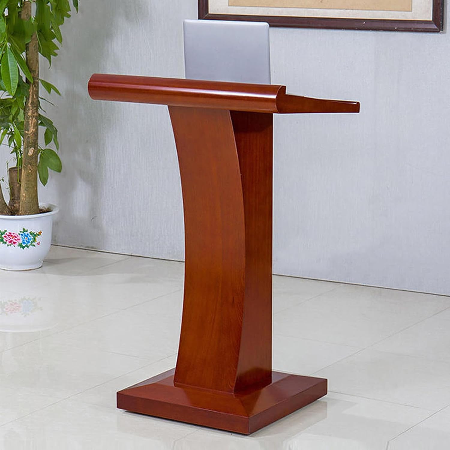 Amazon.com: Standing Podium on Wheels, Lectern Stand Wood, Church ...
