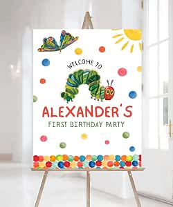 Amazon.com: Personalized Very Hungry Caterpillar First Birthday Welcome ...