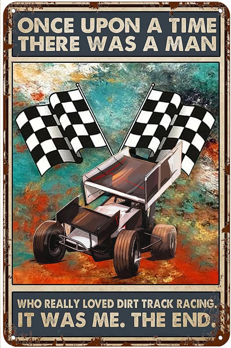 Amazon.com: A Man Who Really Loved Dirt Track Racing Vintage Poster ...