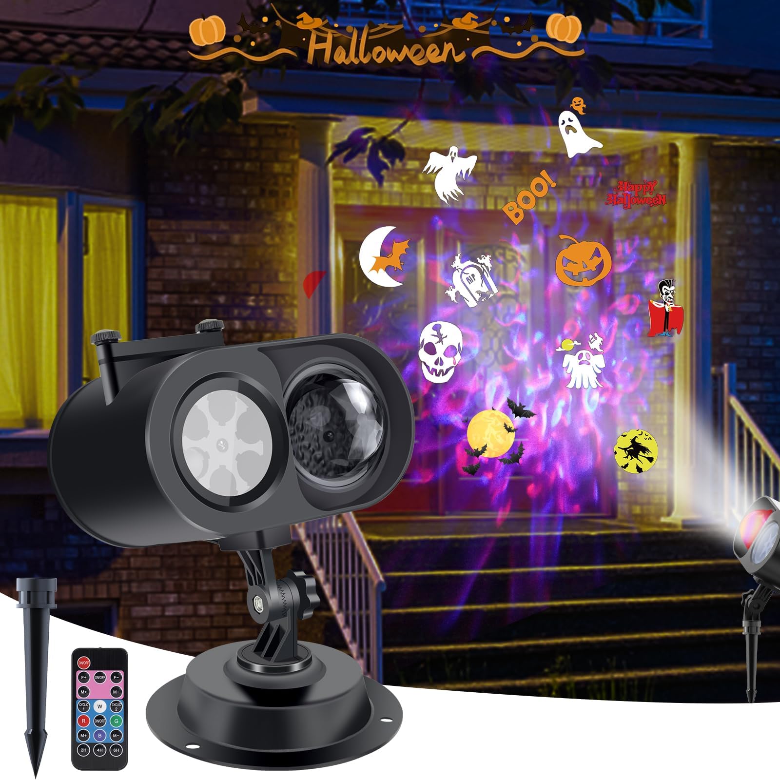 Amazon.com: Lingvee Halloween Projector Lights Outdoor LED Projector ...