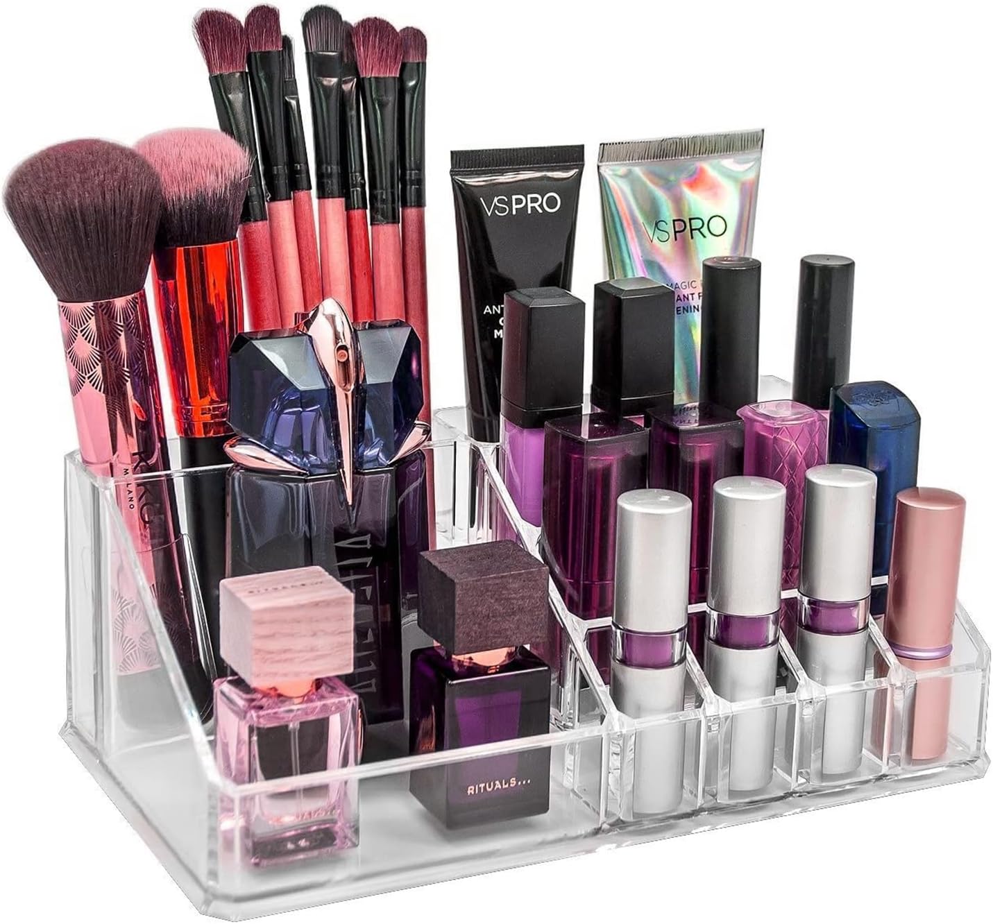 Amazon.com: PeoTRIOL Clear Makeup Organizer, Makeup Brushes Storage ...