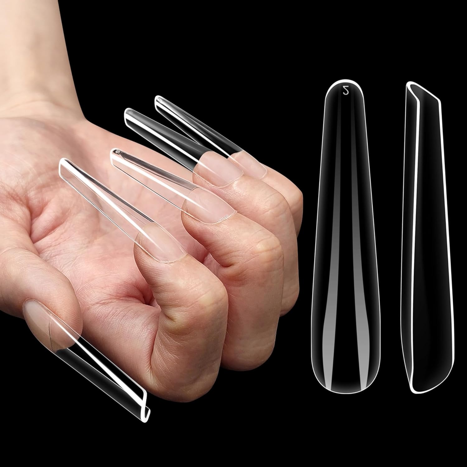 Amazon.com: NOVO OVO Nail Tips Russian Almond Coffin Ballerina, Soft ...