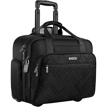 Amazon.com: ROSECER Rolling Laptop Bag, 17.3 Inch Premium Laptop ...