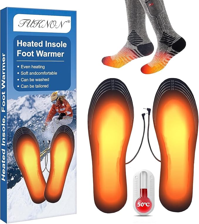 Heated Insoles,USB Rechargeable Heated Shoes Insoles,Foot Warmer,Warm ...