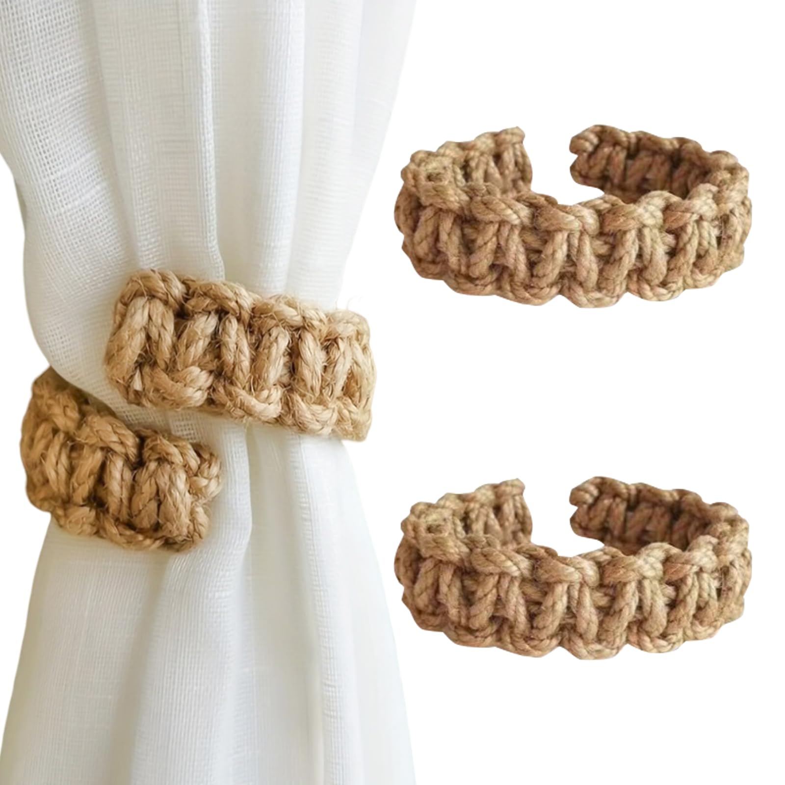 Amazon.com: Braided Curtain Tiebacks for Drapes – Rustic Curtain ...