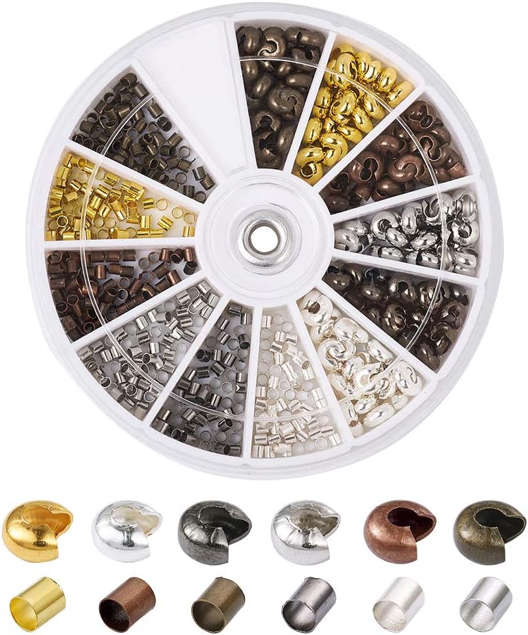 Amazon.com: Pandahall 6 Color Column 2x2mm Tiny Brass Tube Crimp Beads ...