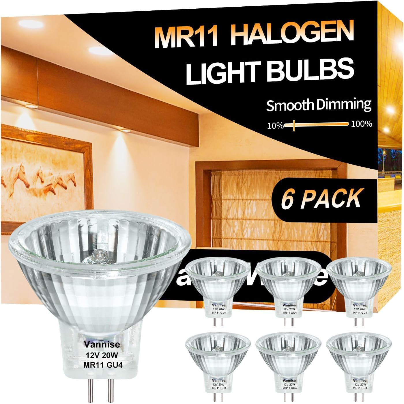 Simba Lighting MR11 Halogen 20W 12V FTD Spotlight Light Bulbs (10 Pack ...