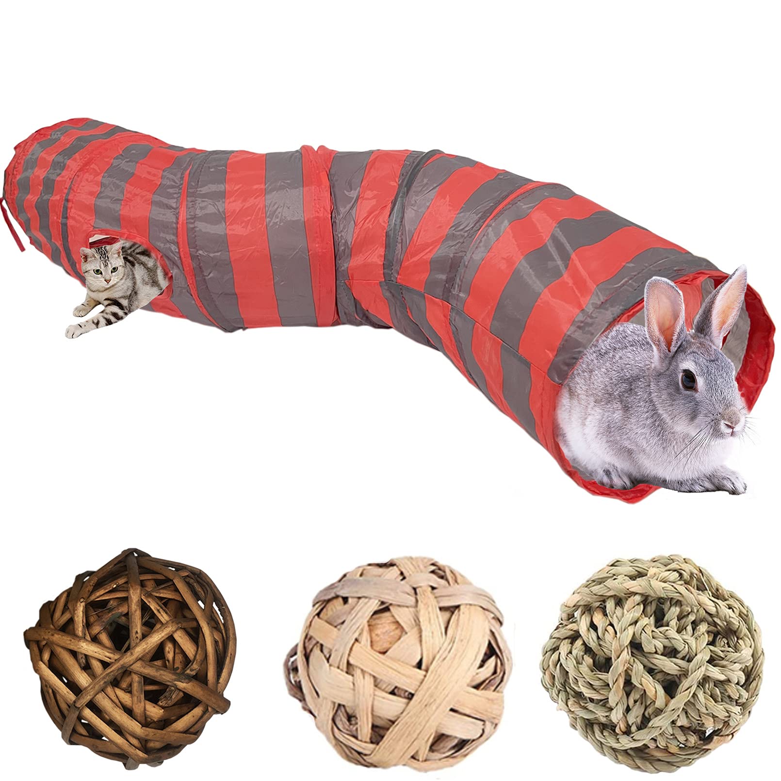 Buy Tfwadmx Bunny Tunnel Rabbit Tunnels and Tubes Gray Collapsible ...