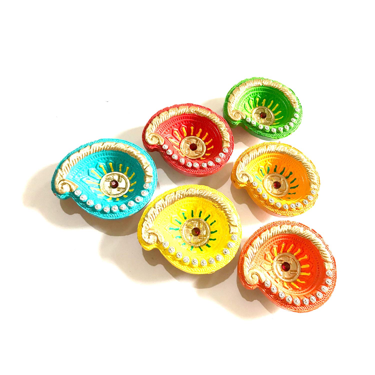 Buy Set of Four Traditional Desing This Colorful Diya has Been Used for ...