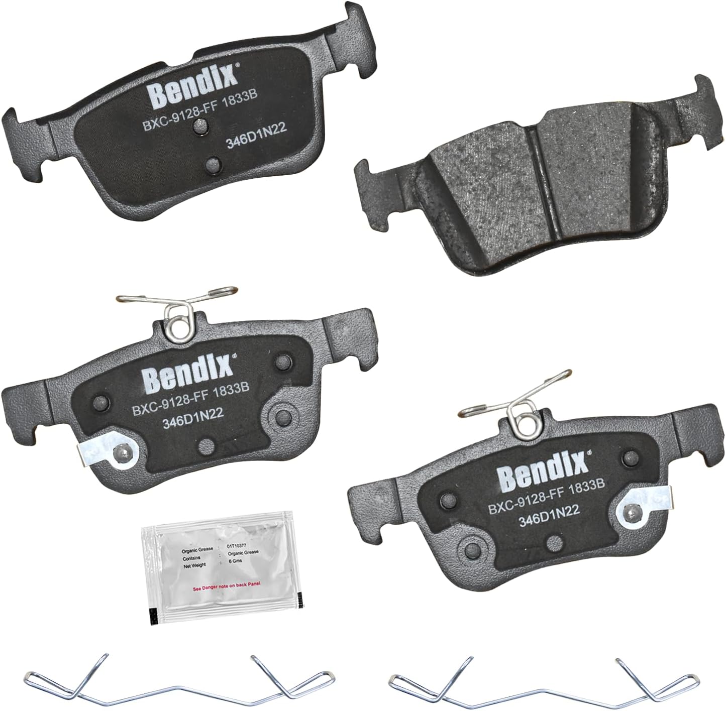 Amazon.com: Bendix Priority1 CFC1833B Ceramic Rear Brake Pads for ...