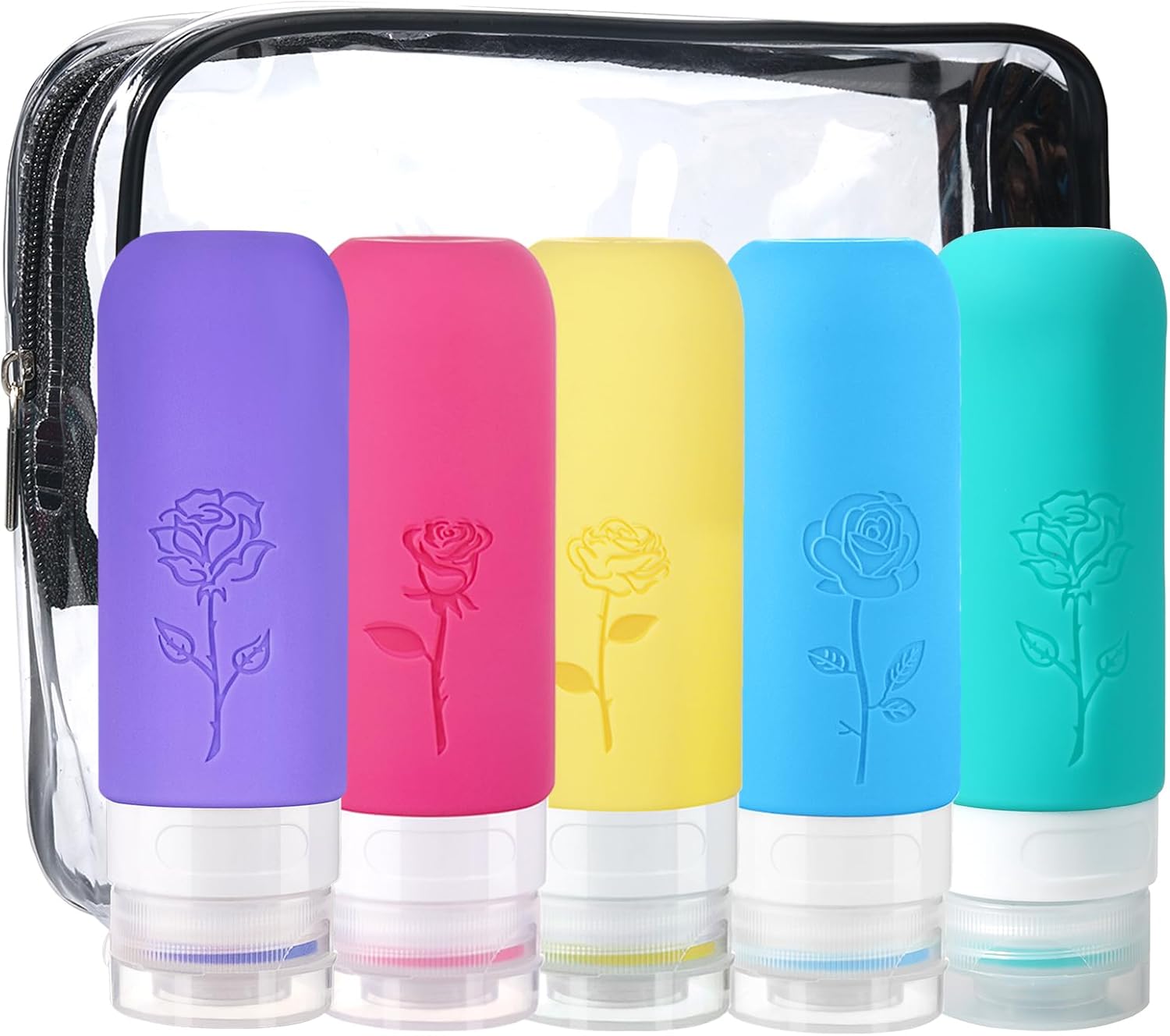 Amazon.com: Kitchen GIMS Silicone Travel Bottles 5 Pack 3oz TSA ...