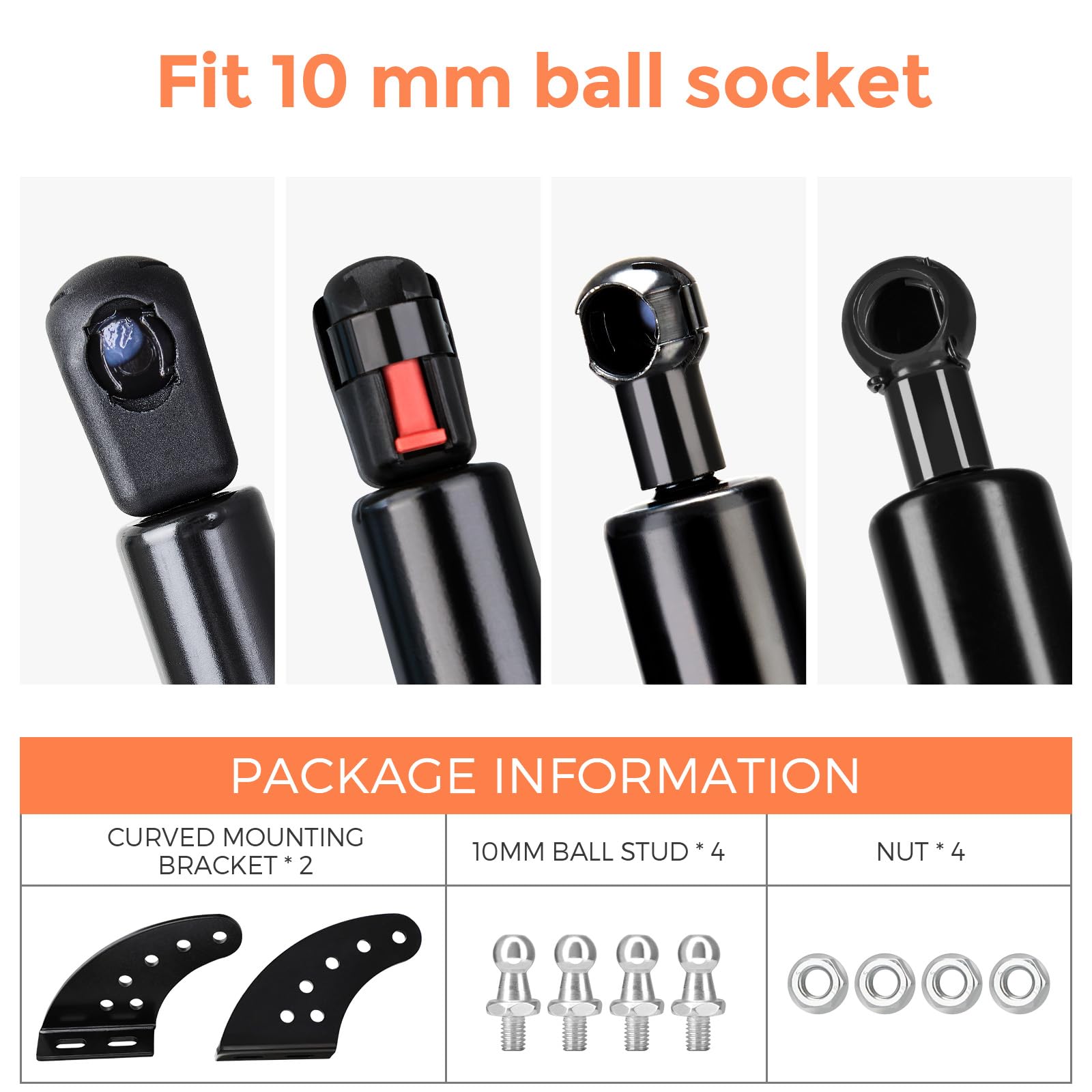 Snapklik.com : 10MM Ball Stud Adjustable Curved Mounting Brackets, For ...