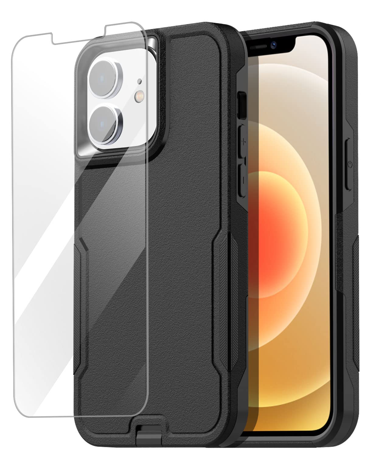 Amazon.com: AICase for iPhone 12/iPhone 12 Pro Case with Glass Screen ...