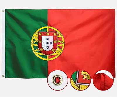 Amazon.com: AGAS 12" x 18" Mini Portugal Flag Heavyweight Nylon Brass ...