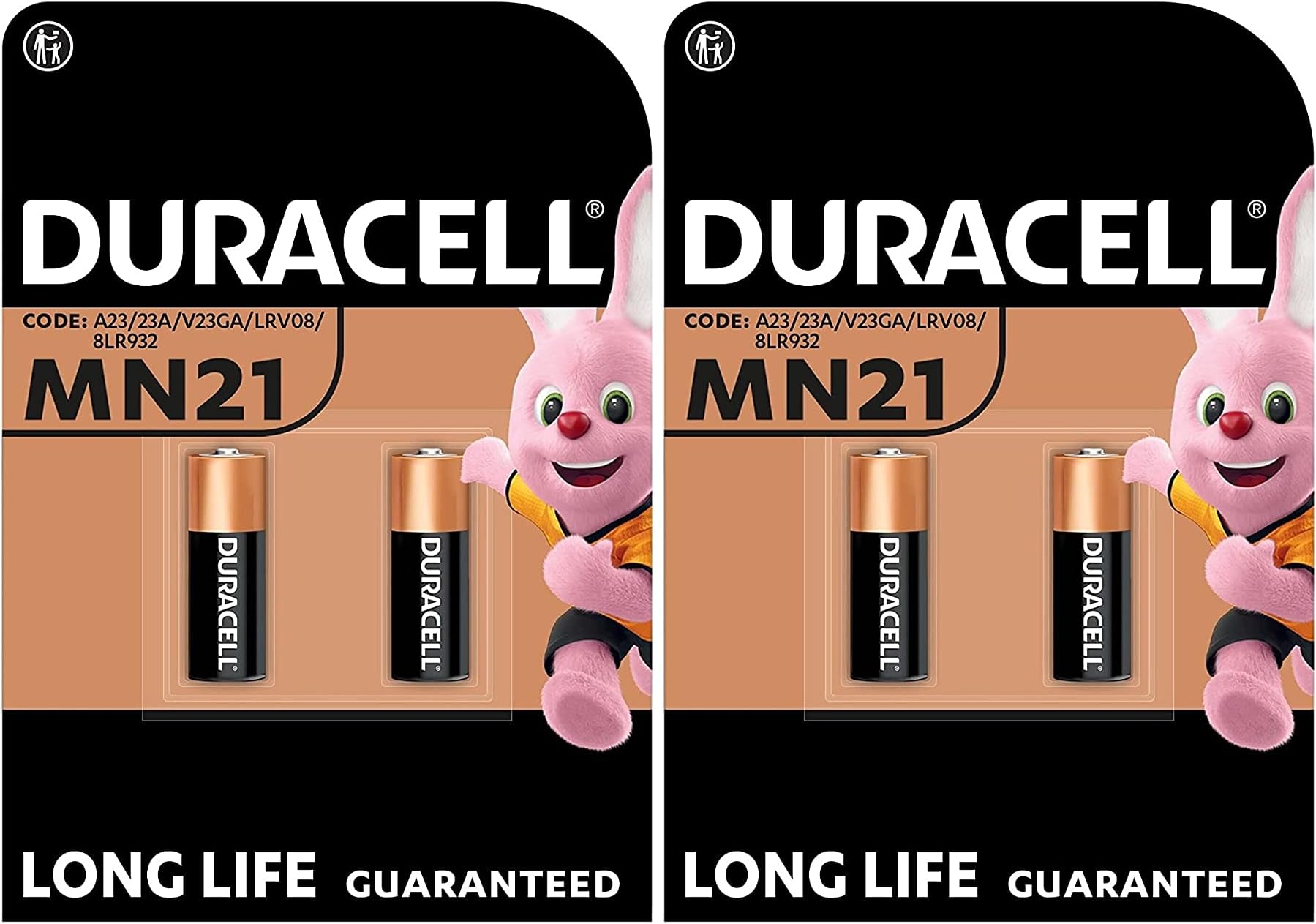 4X Duracell MN21 A23 23A (2 Blister Packs of 2 Batteries) 4 Batteries ...
