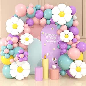 Amazon.com: YJDFWAUT 171pcs Daisy Balloon Garland Arch Kit, Dusty Blue ...