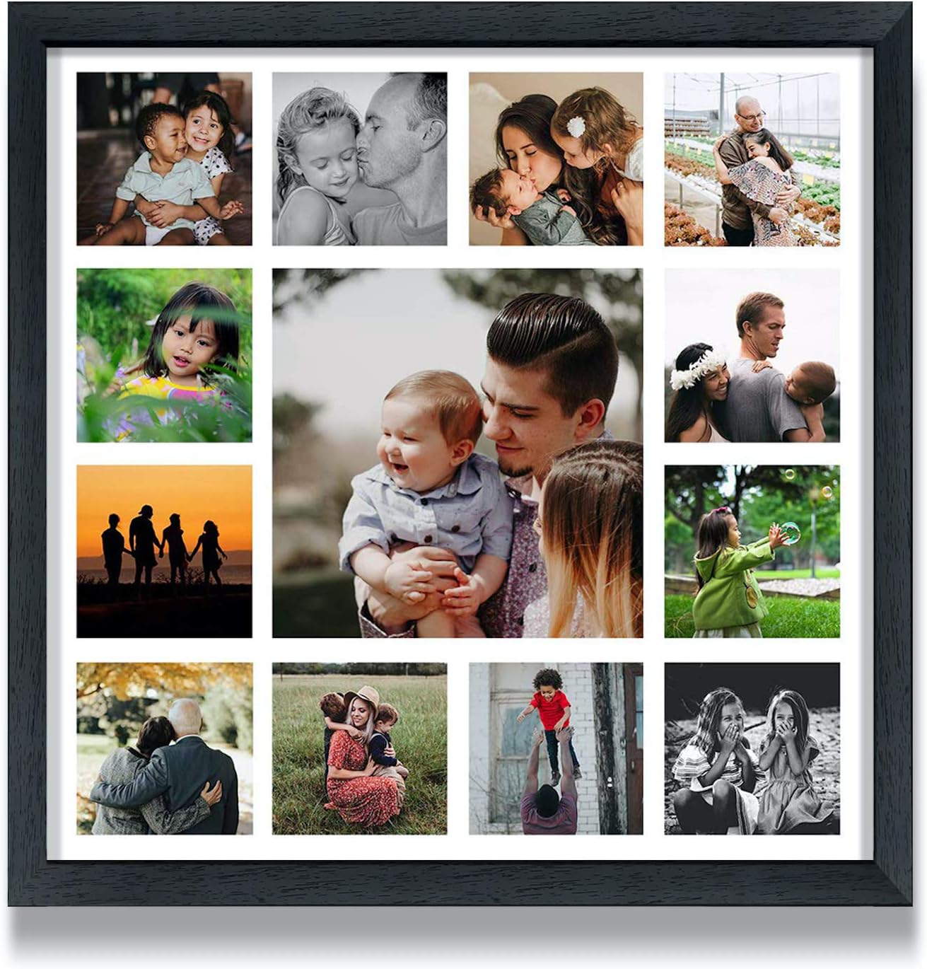 Color Splash Heart Shape Wood Photo Frame Uploaded with a Collage of 9 ...
