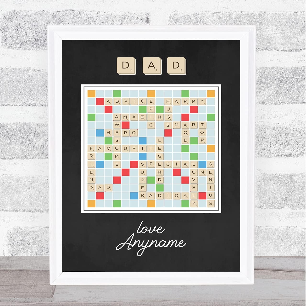 Scrabble Words Dad – Impresión artística para pared personalizada para ...