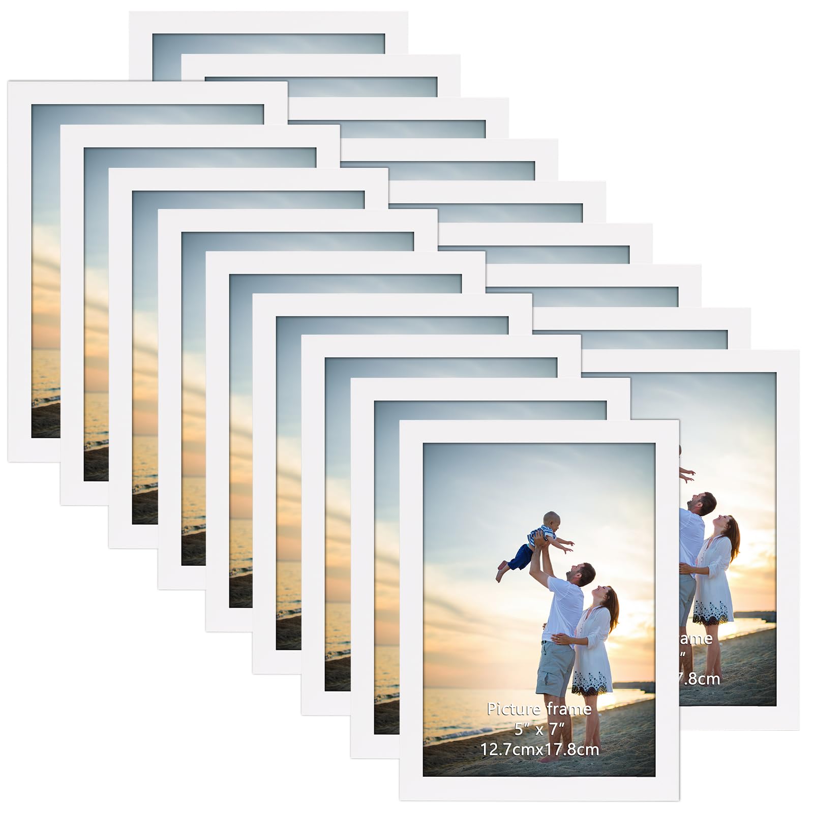 EYMPEU 18-Pack 7x5 Photo Frame, Slim White 7x5 Picture Frames, Elegant ...