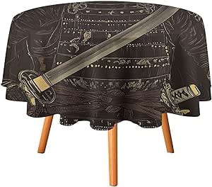 Amazon.com: ZQDHKRICH Watercolor Japanese Samurai Round Tablecloth 50 ...
