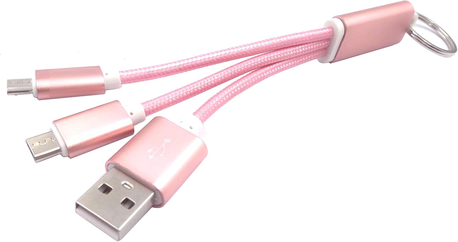 Amazon.com: Wpeng 2 in 1 Keychain Charger Cable USB Dual Connectors ...