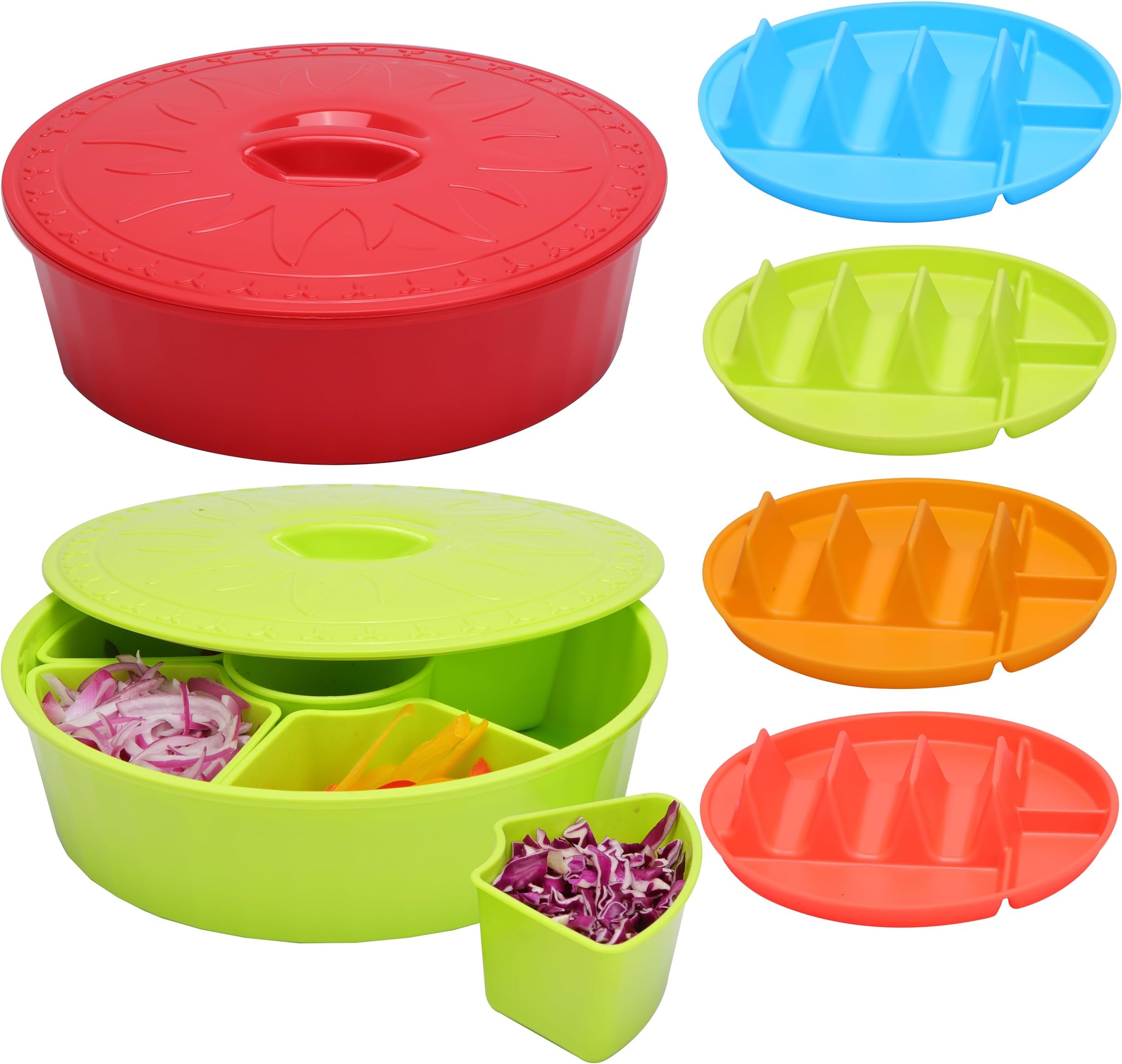 Amazon.com: LUVCOSY Taco Bar Serving Set for a Party, 12-inch Tortilla ...