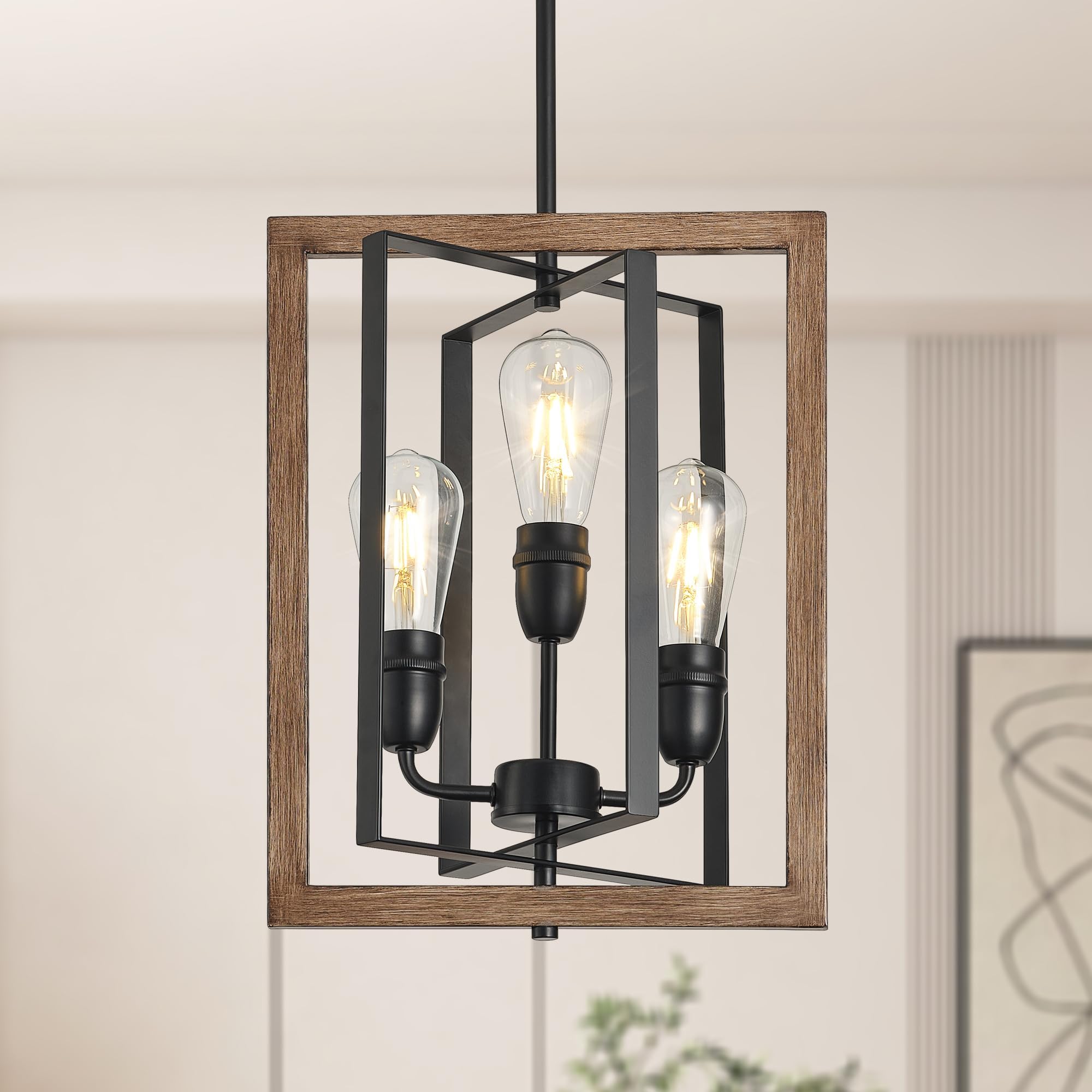 Bosomfr 3-Light Chandelier for Entryway, Modern Farmhouse Chandelier ...