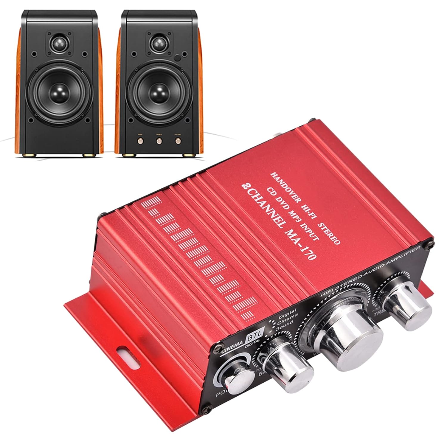 Power Amplifier,Mini 12V 2 Channel HiFi Stereo Bass Audio Power ...