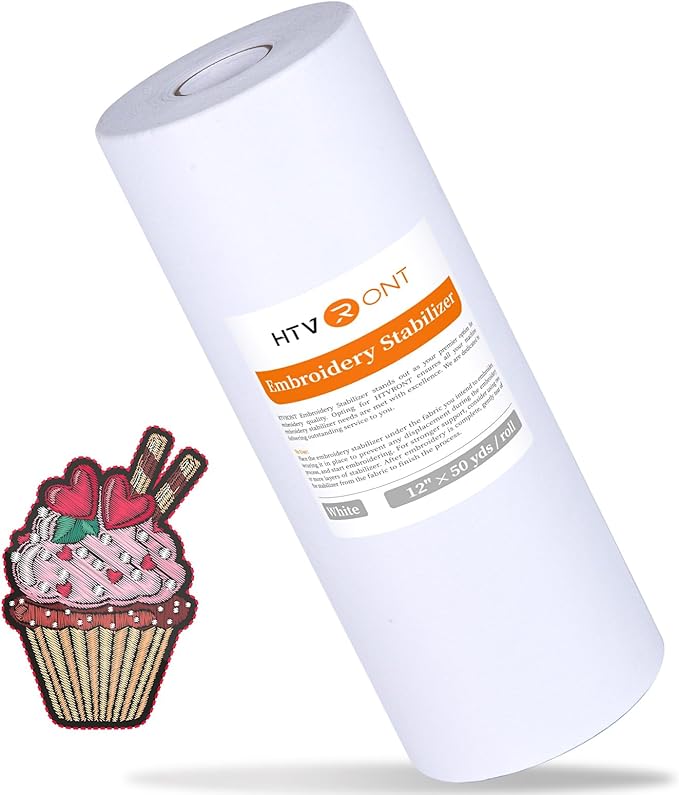 Amazon.com: HTVRONT Tear-Away Embroidery Stabilizers 12"x 50 Yd Roll ...