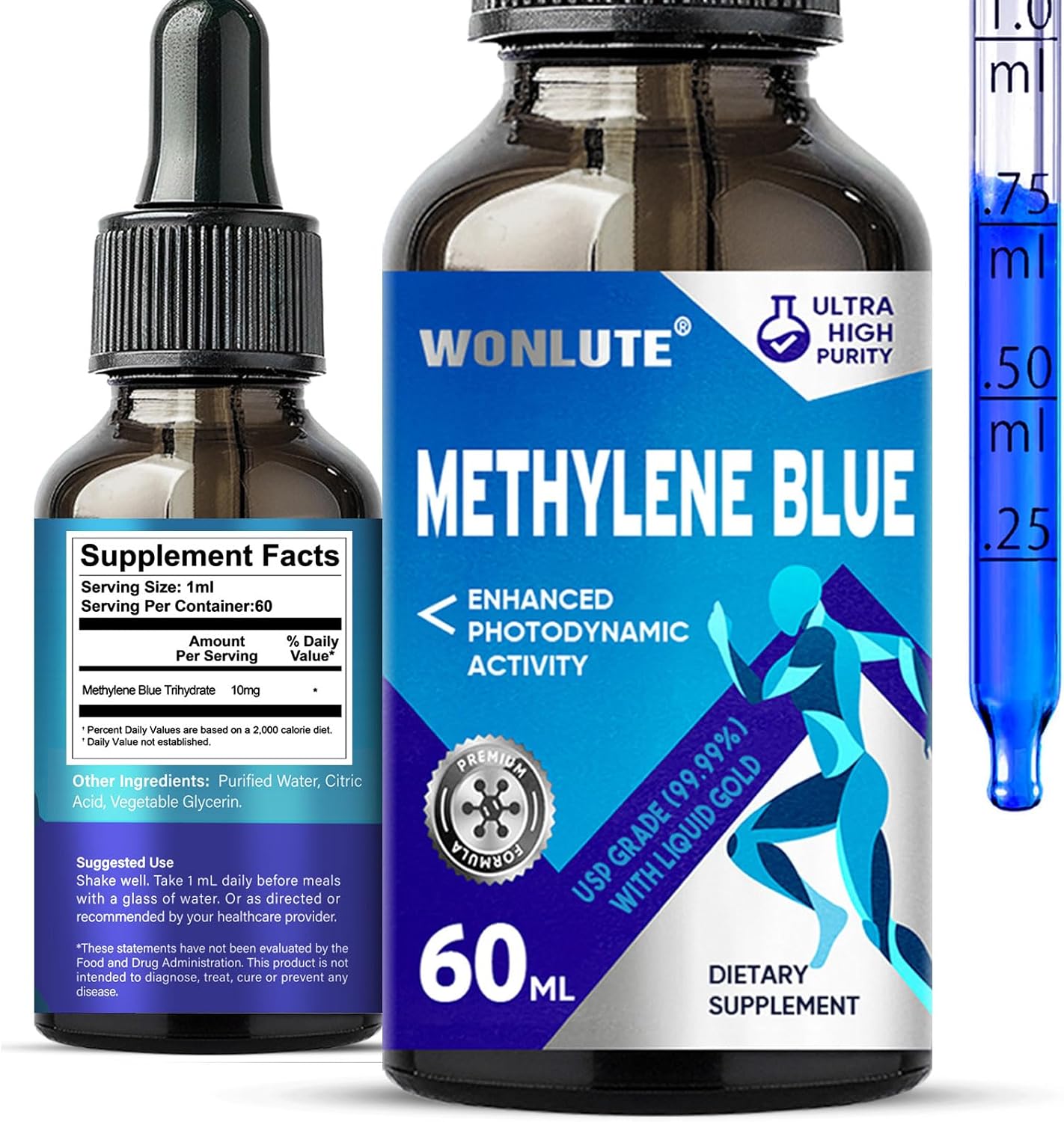 Amazon.com: wonlute Methylene Blue Pharmaceutical Grade (USP ...