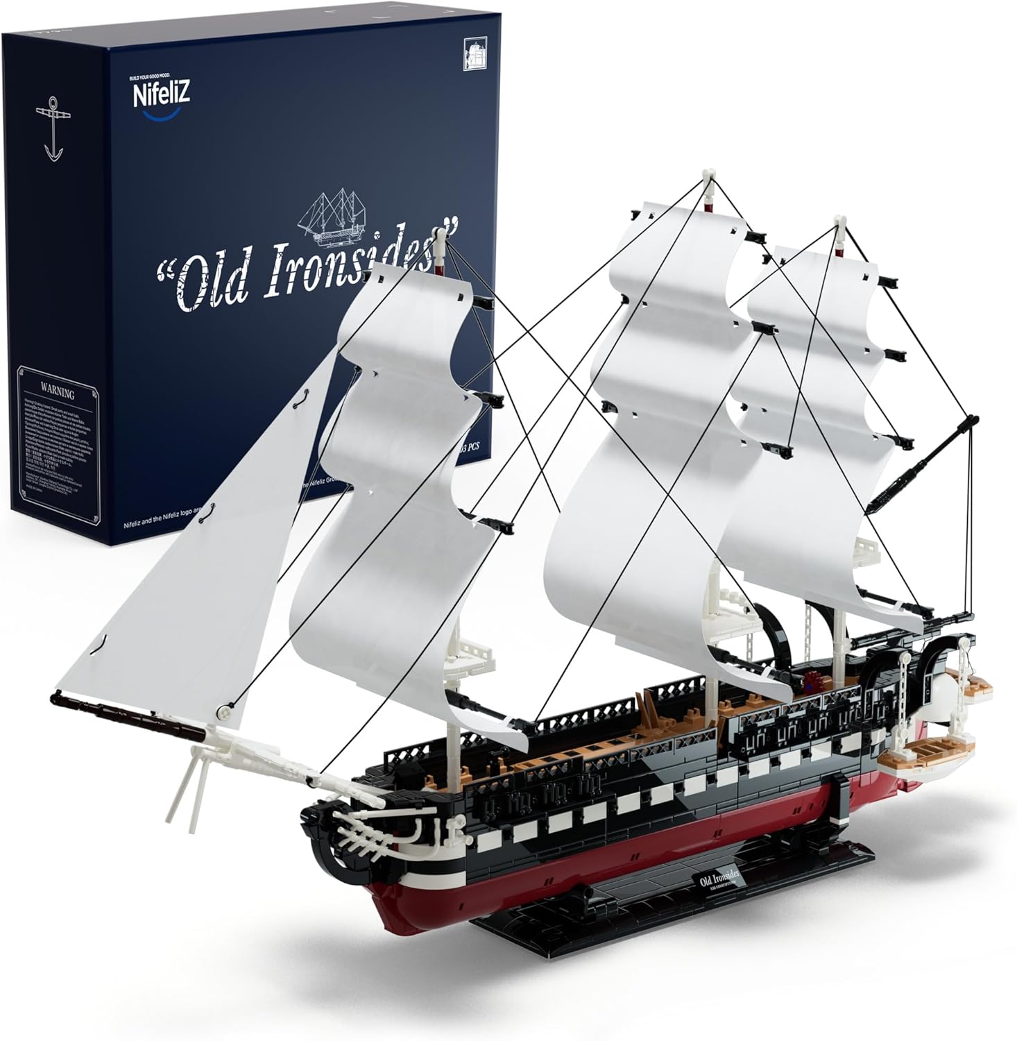 Nifeliz USS Constitution Vessel Model Building Set, Collectible ...